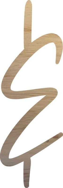 7'' Wooden Letter &, Unfinished 1/4'' Cutout, Script Craft Letters ...