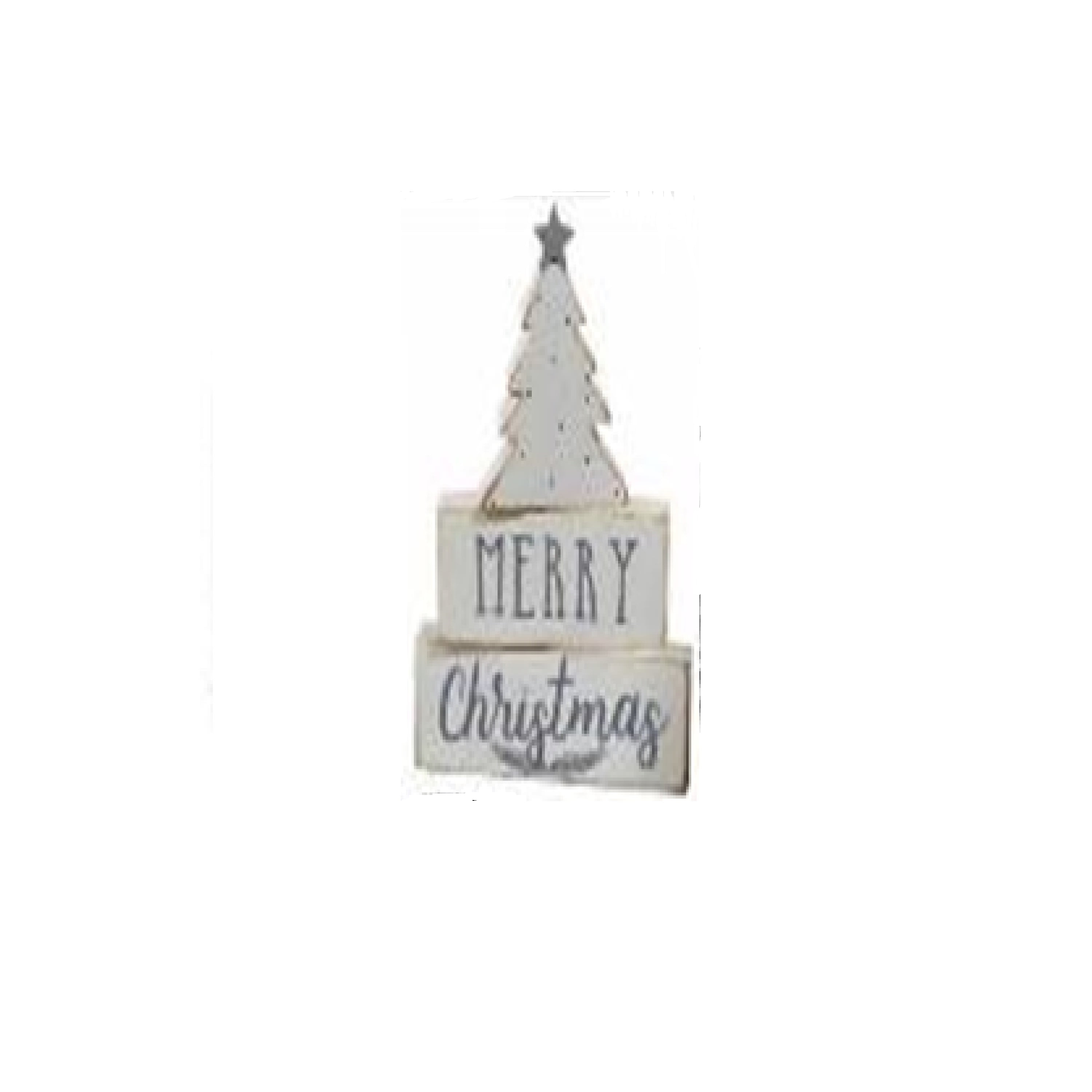 7" Wooden "Merry Christmas" Tabletop Block Decoration - Walmart.com