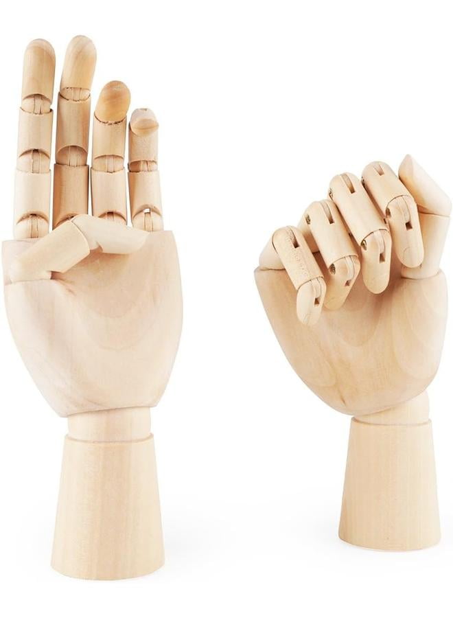 7" Wooden Sectioned Opposable Articulated Left/Right Hand Figure ...
