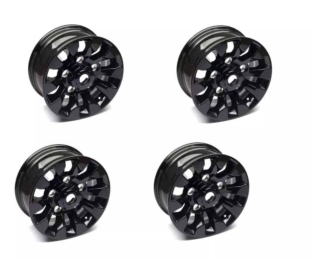 7 X 16 INCHES (7X16'') SAWTOOTH STYLE ALLOW WHEELS IN GLOSS BLACK, SET ...