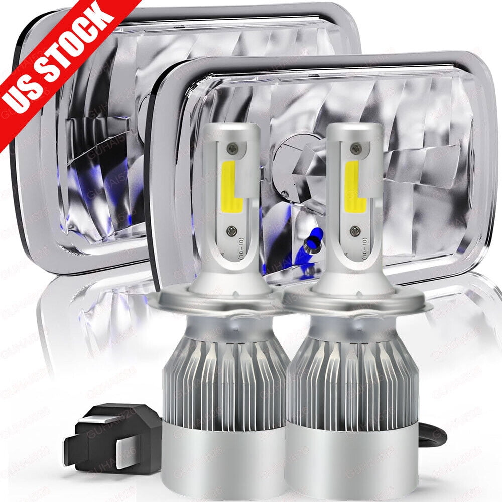 7"X6" inch Sealed Beam Headlight Conversion High/Low Beam+ 100W H4 LED ...