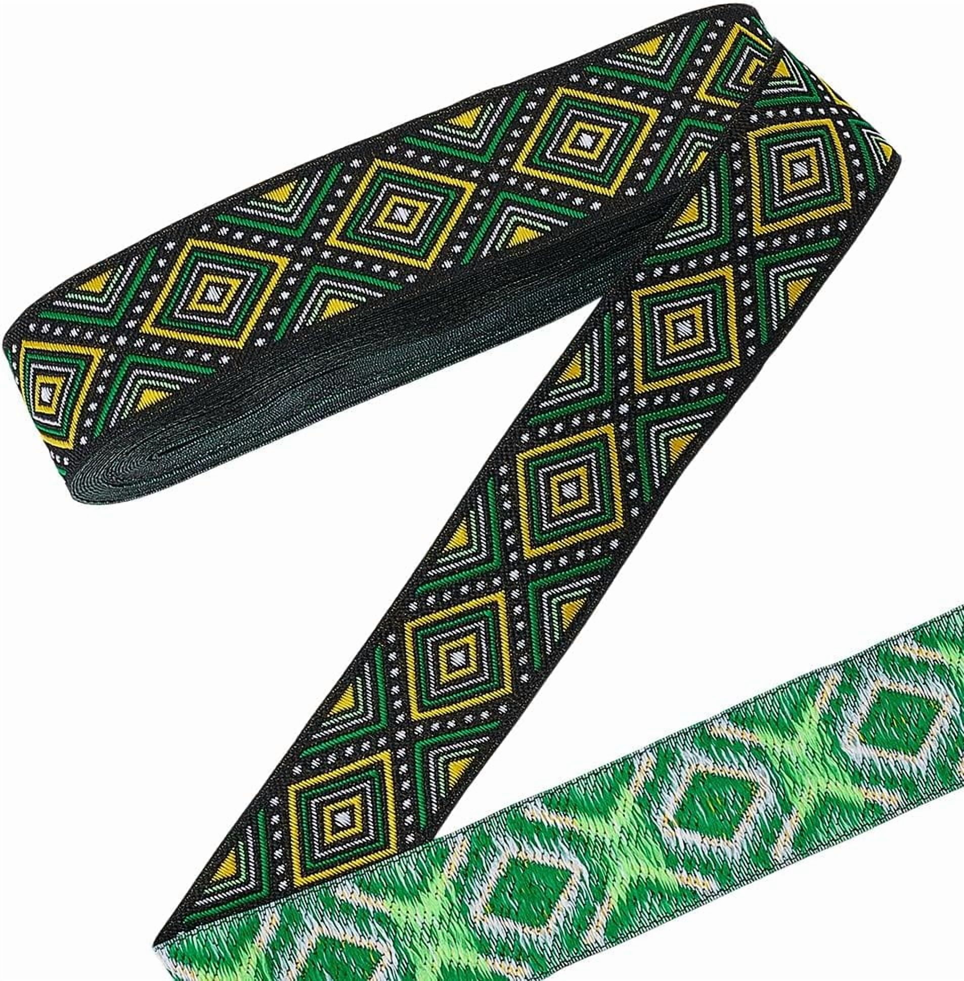 7 Yards Ethnic Style Jacquard Ribbon Embroidered Flower Ribbon 1-1/4 ...