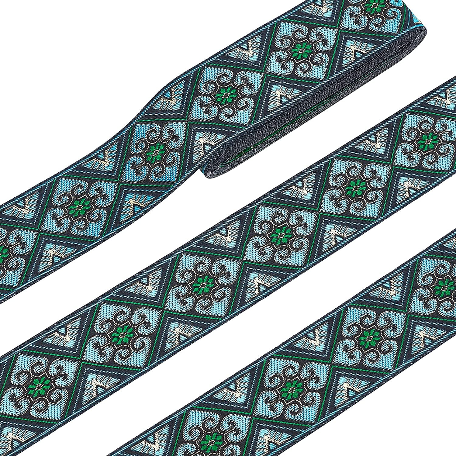 7 Yards Jacquard Ribbon Trim 2 Inch Boho Embroidered Woven Lace Ribbon ...