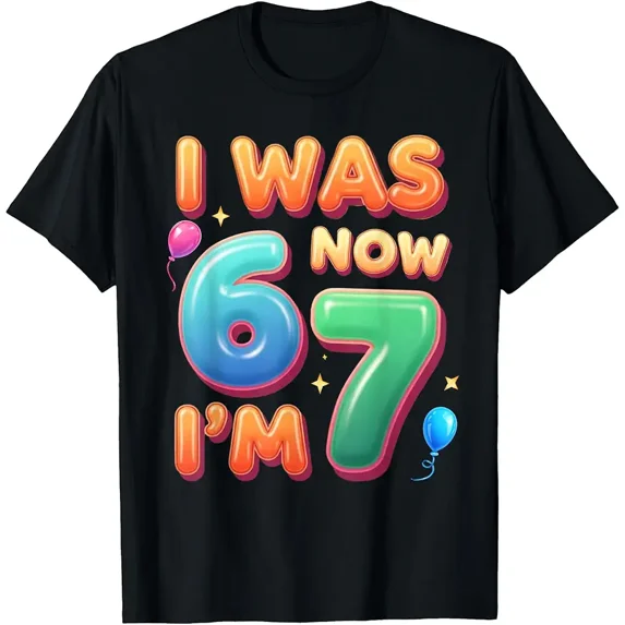 7 Year Old Birthday Shirt was 6 Now I'm 7 67 Funny for Kids T-Shirt ...