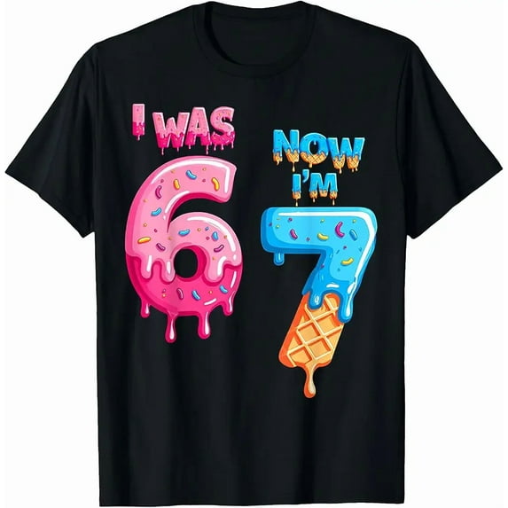 7 Year Old Birthday i was 6 Now I'm 7 6 7 Funny for Kids T-Shirt ...