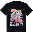 7 Year Old Unicorn Rainbow 7Th Monster Truck Birthday Unisex T-Shirt S ...