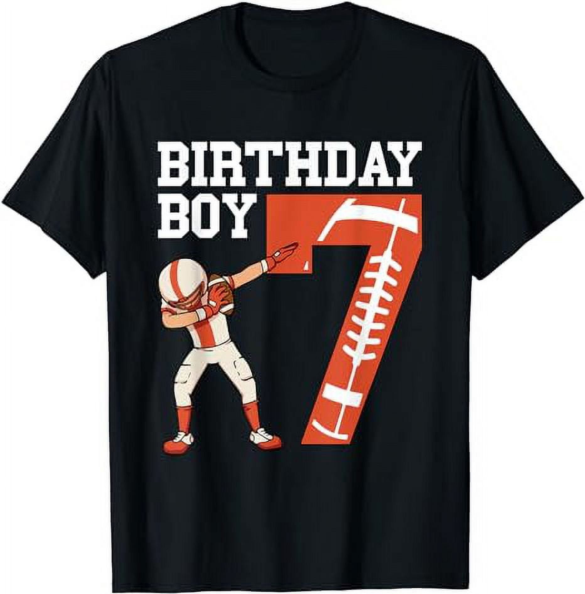 7 Years Old Boy Football Player 7th Football Birthday Boys T-Shirt ...