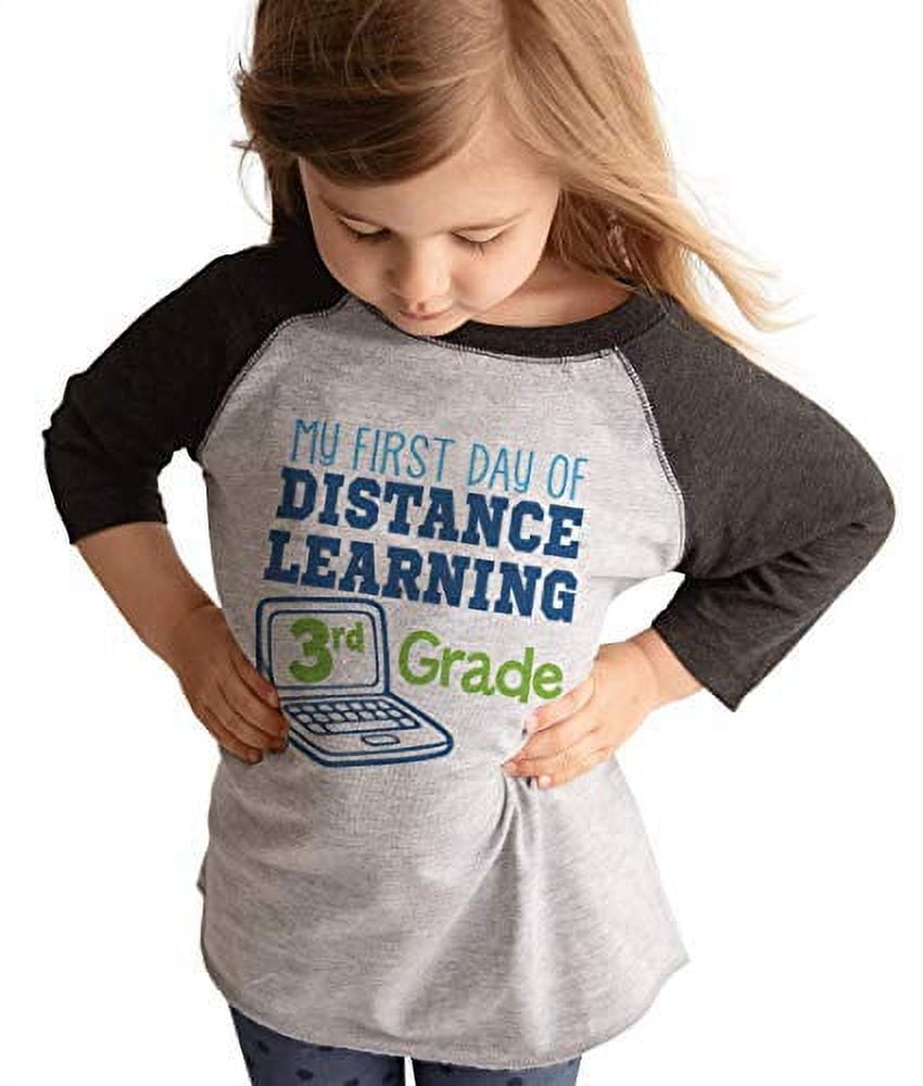 7 ate 9 Apparel Distance Learning 3rd Grade Grey Shirt - Walmart.com