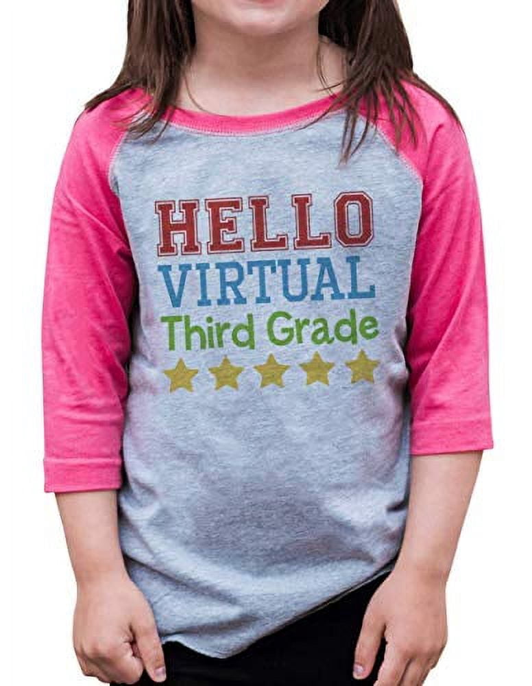7 ate 9 Apparel Girls Hello Virtual 3rd Grade Pink Shirt - Walmart.com