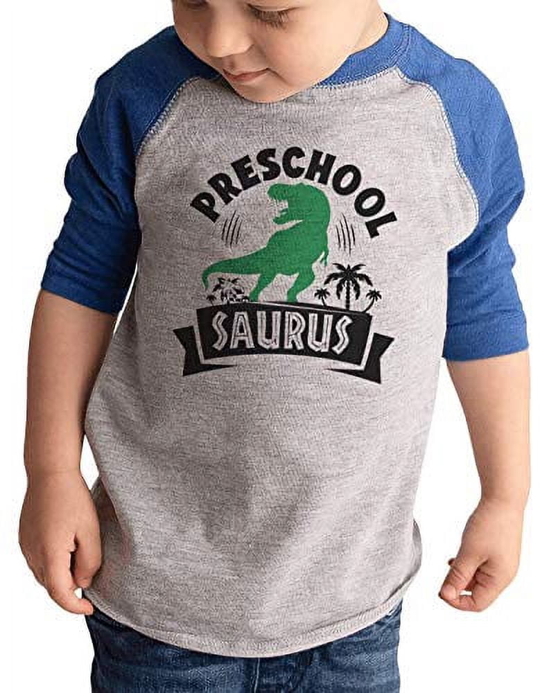 7 ate 9 Apparel Kid's Dinosaur Preschool Saurus Blue Raglan - Walmart.com
