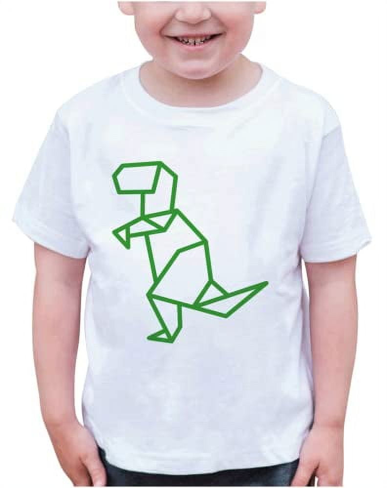 7 ate 9 Apparel Kids Dinosaur T-Rex Shirts - Dino Origami White T-Shirt ...