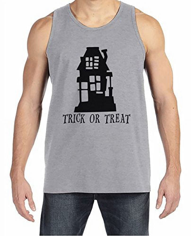 7 ate 9 Apparel Men's Haunted House Tank Top Grey - Walmart.com