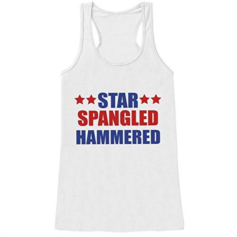7 ate 9 Apparel Women's Star Spangled Hammered 4th of July White Tank ...