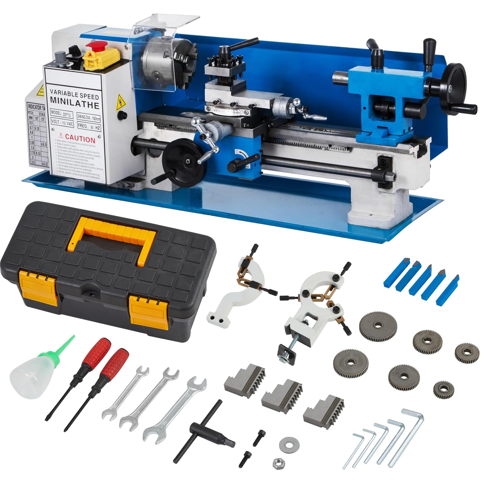 7-by 12-Inch Benchtop Metal Lathe, Variable Speed, Two Direction (ML712 ...