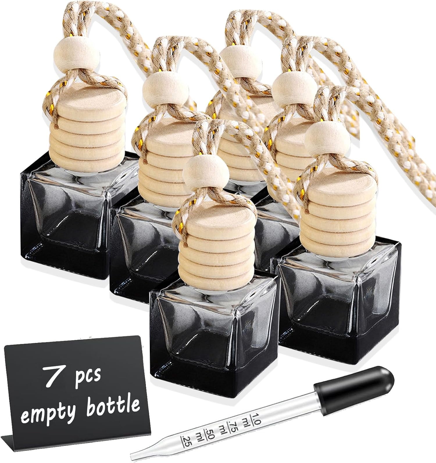 7 count 8ml Air Freshener Diffuser,Empty Black Gradient Glass Essential ...