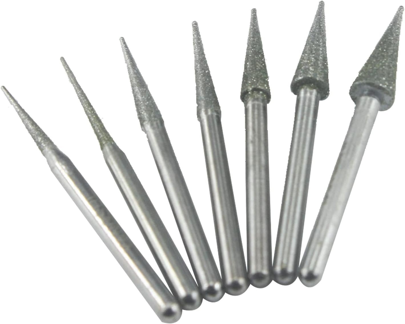 7 count Burr Sets,1/8'' Shank Long Cone Shape Mounted Stone Carving ...