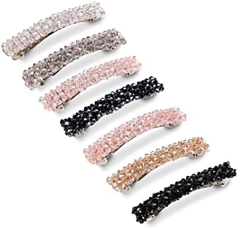 7 count Sparkly Glitter Hair Clips Elegant Rhinestone Hair Barrettes ...