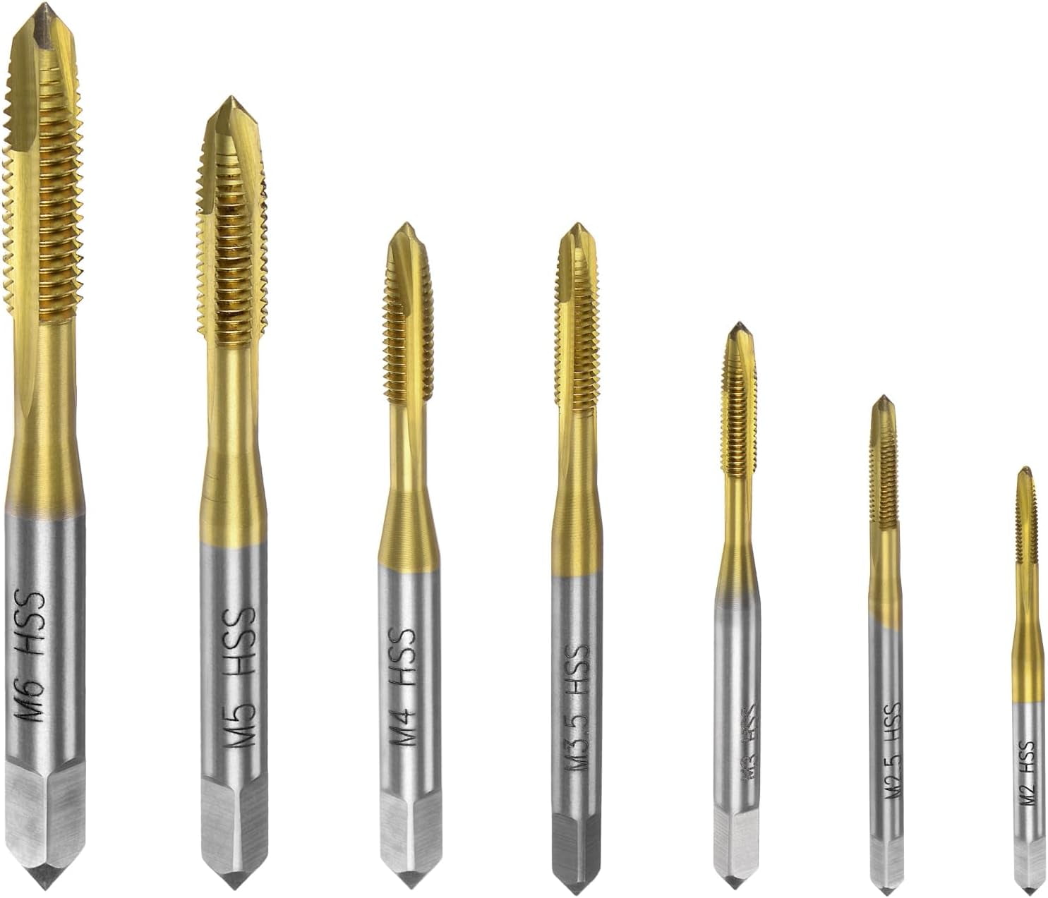 7 count Spiral Point Tap Set M2 M2.5 M3 M3.5 M4 M5 M6 Metric Thread ...