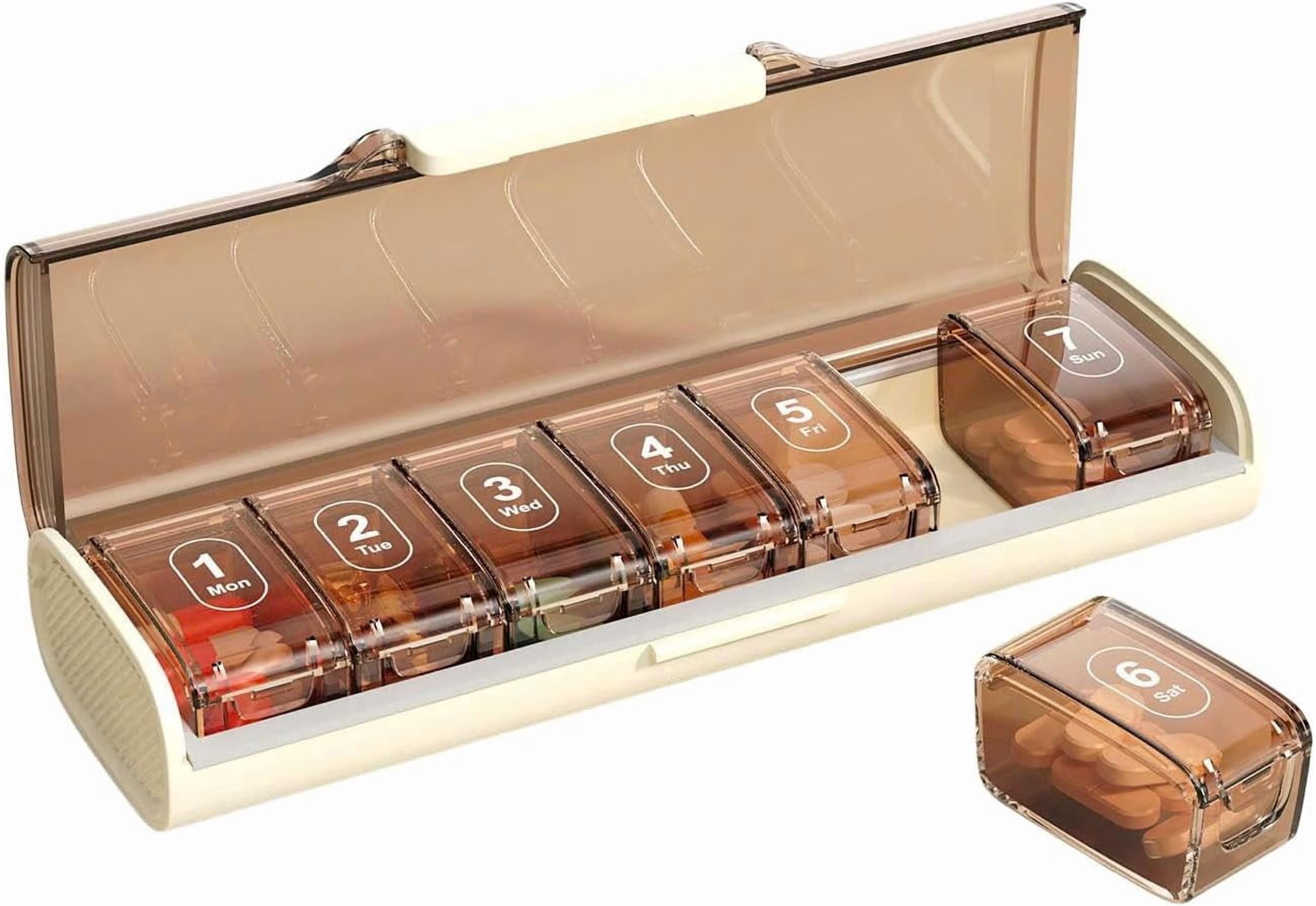7-day pill organizer with detachable daily boxes - large capacity ...