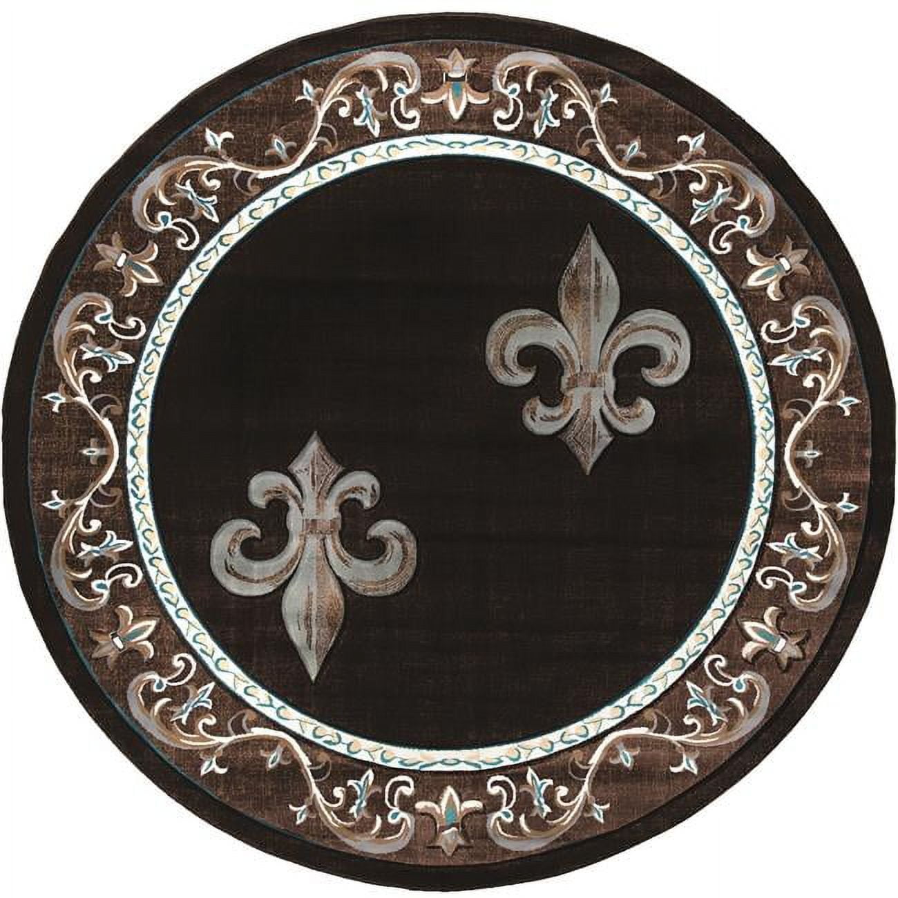 7 ft. 10 in. Bristol Lilium Brown Round Rug - Walmart.com