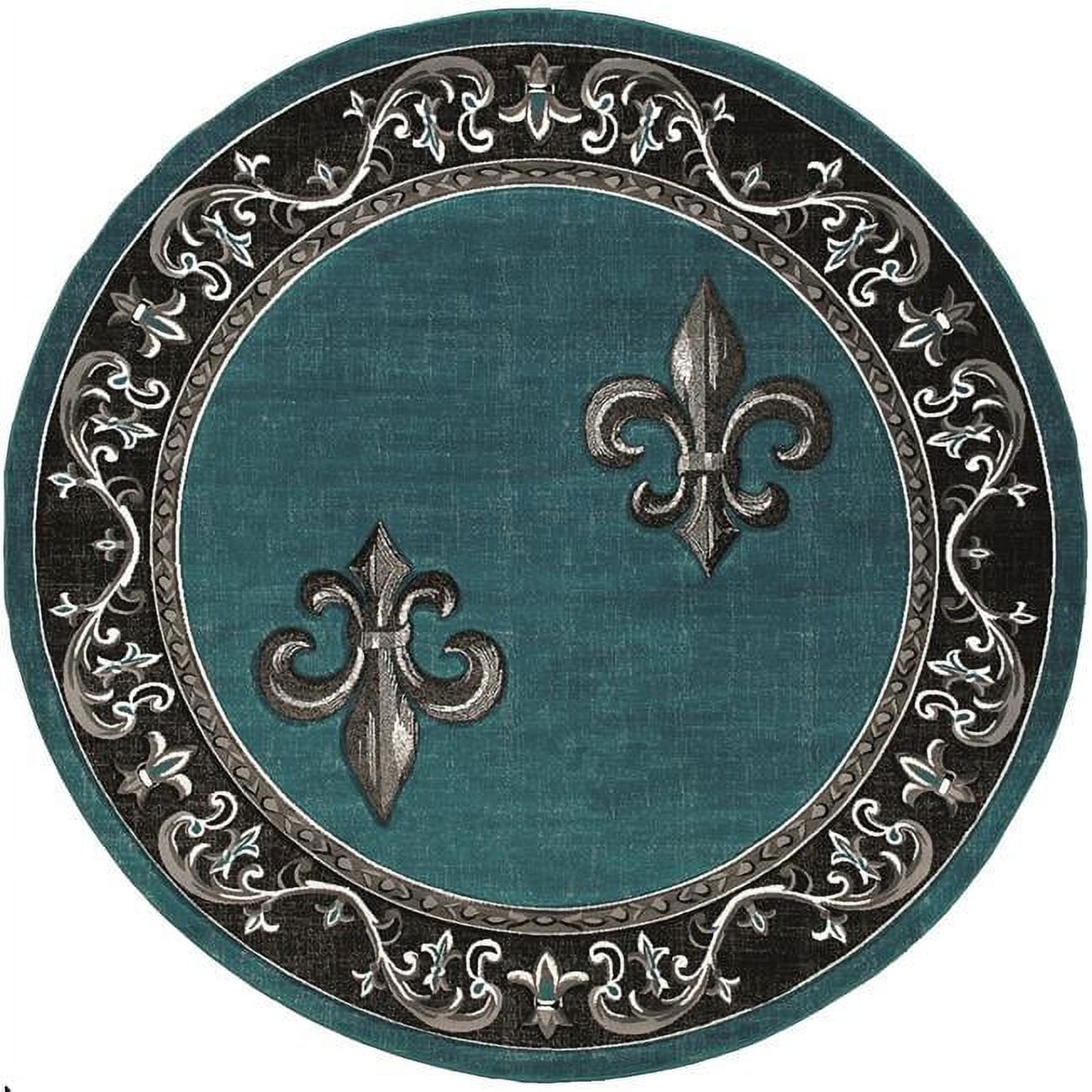 7 ft. 10 in. Bristol Lilium Turquoise Round Rug - Walmart.com