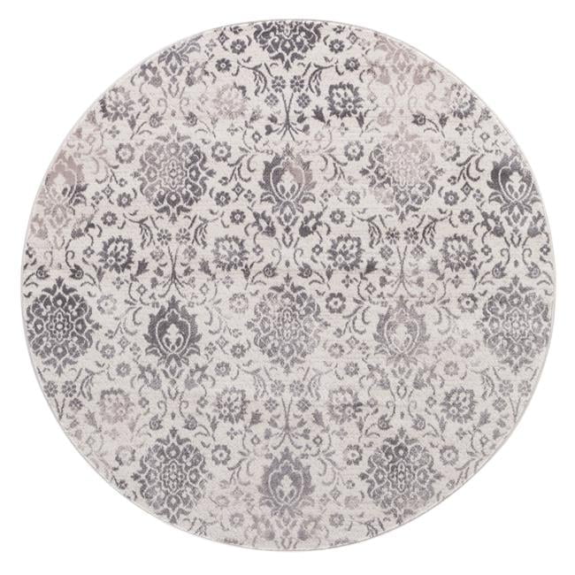 7 ft. 10 in. Lara Soft Damask - Round - Ivory - Walmart.com