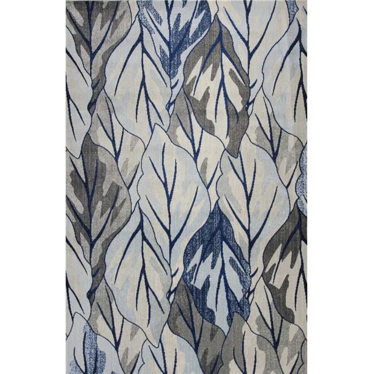 7 ft. 10 in. x 10 ft. 10 in. Polypropylene Grey & Navy Area Rug ...
