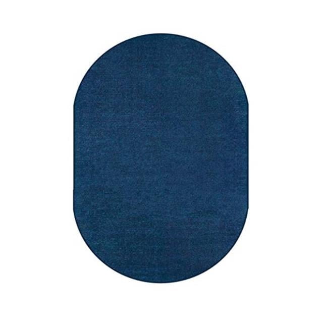 7 ft. 6 in. x 12 ft. Mt St. Helens Solids Blueberry Oval Carpet, Blue ...