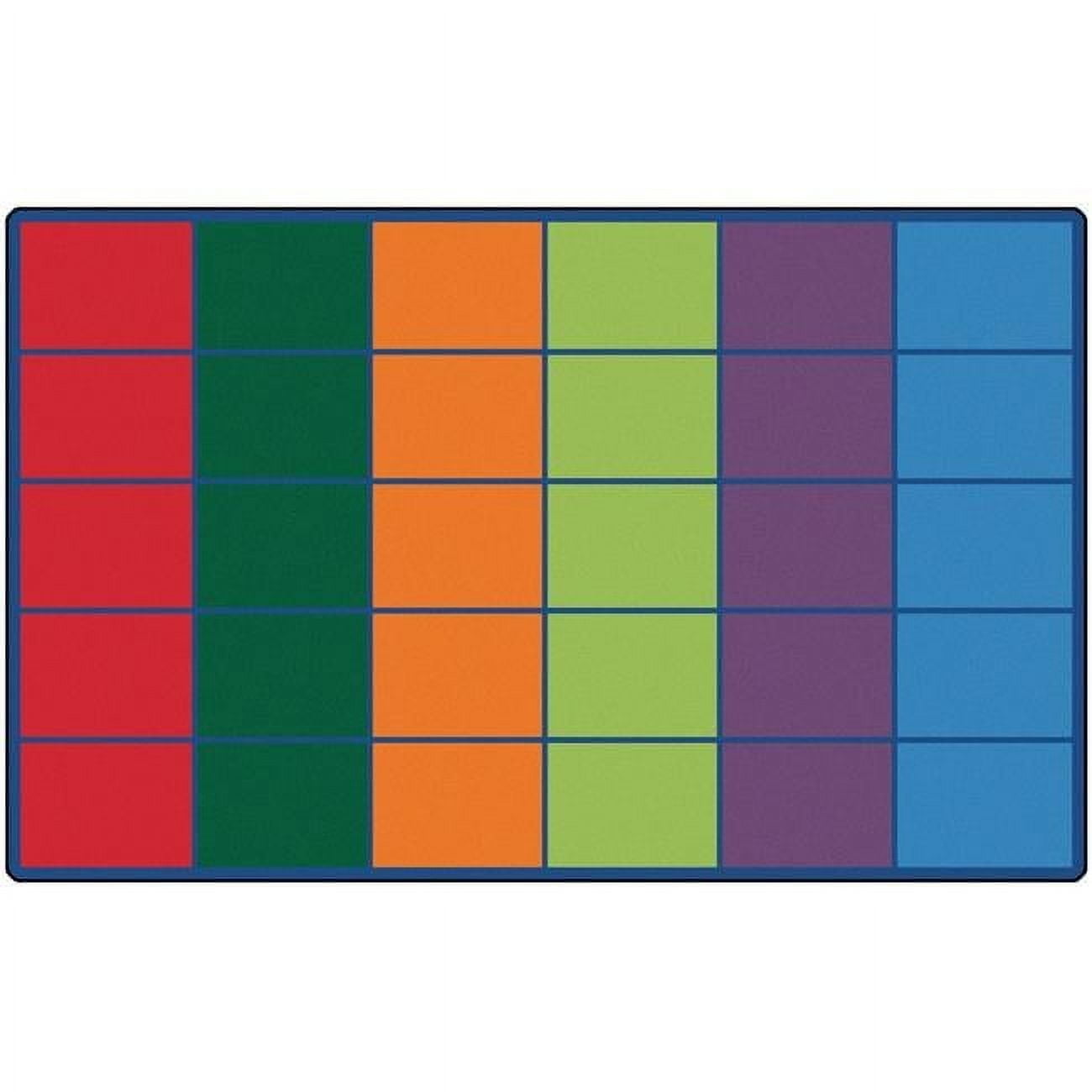 7 ft. 6 in. x 12 ft. Rectangle Colorful Rows Seating Rug, Seats 30 ...