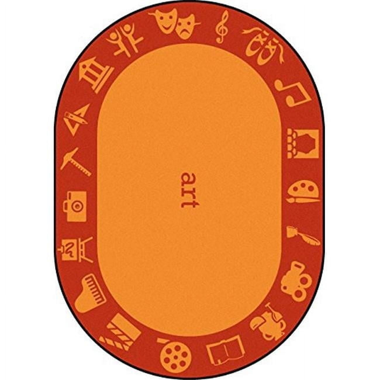 7 ft. 8 in. x 10 ft. 9 in. Steam Classroom Kid Essentials Oval Rug Art ...