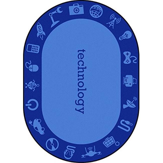 7 ft. 8 in. x 10 ft. 9 in. Steam Classroom Kid Essentials Oval Rug ...
