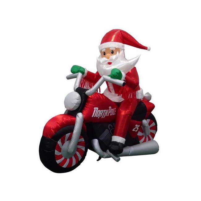 7 ft. Airblown LED Santa on Motorcycle Inflatable - Walmart.com