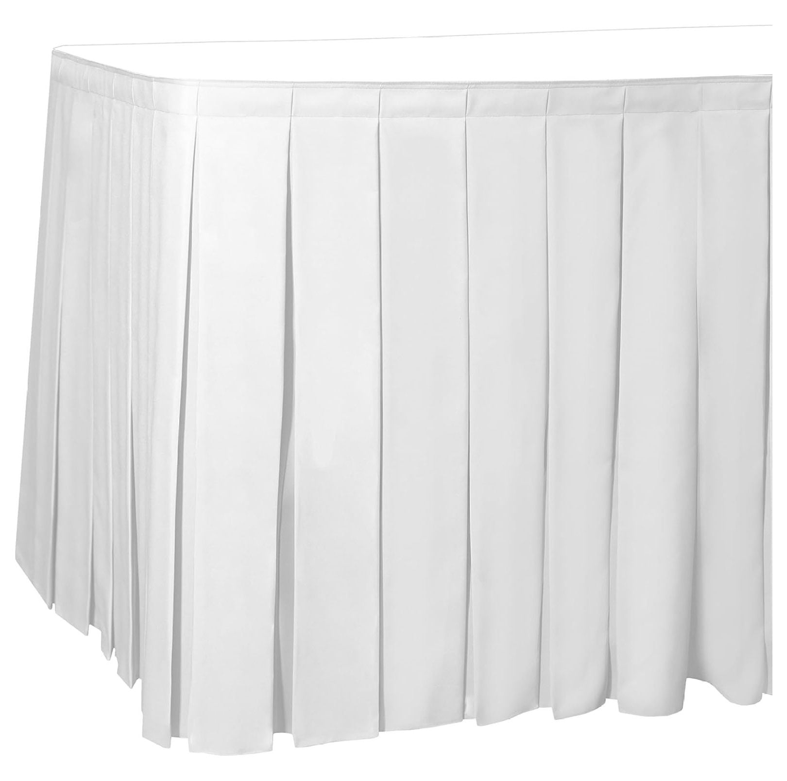 7 ft. Box Pleat Polyester Table Skirt White - Walmart.com