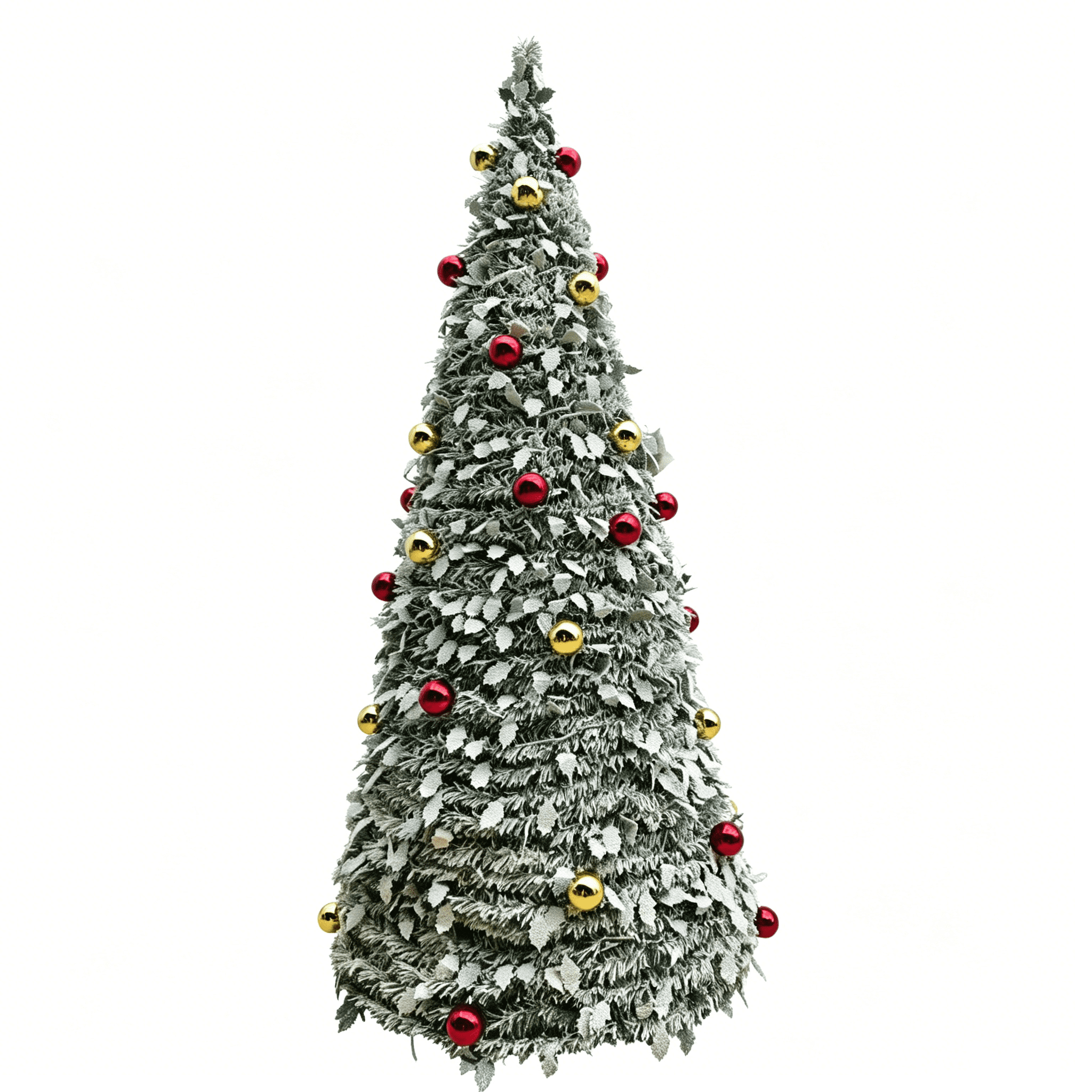 7 ft Flocked Christmas Tree with Lights - Artificial Christmas Tree ...