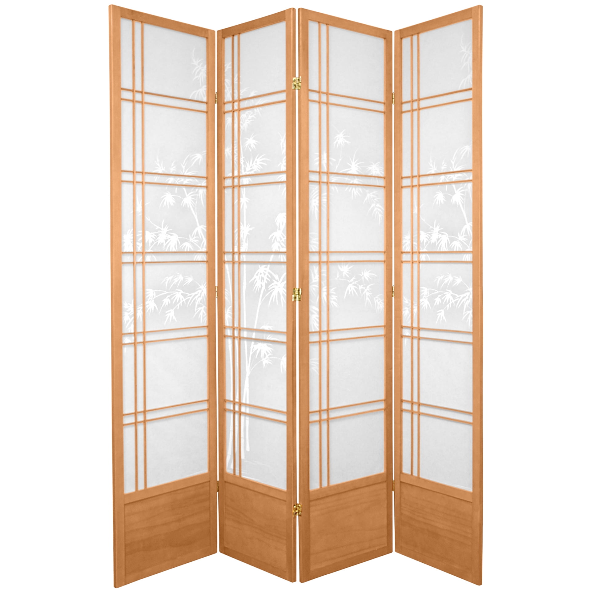 Japanese Design Bamboo Tree 7 ft. Screen - 4 Panels - Walmart.com