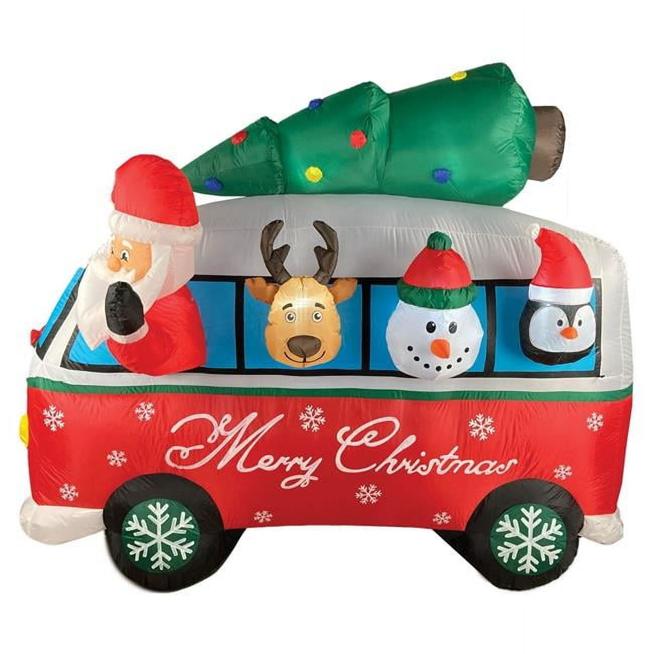 7 ft. Santa Vintage Van Inflatable Decoration - Walmart.com