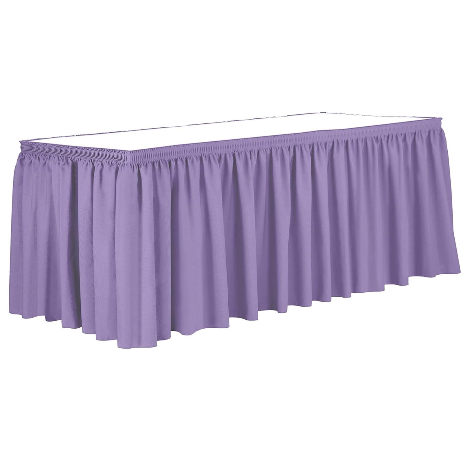 7 ft. Shirred Pleat Polyester Table Skirt Lilac Light Purple - Walmart.com
