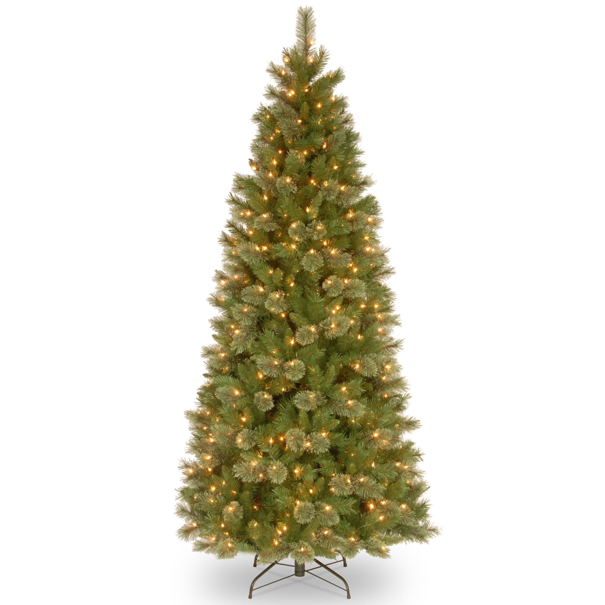 National Tree Company 7 ft. Tacoma Pine Slim Tree with Clear Lights ...
