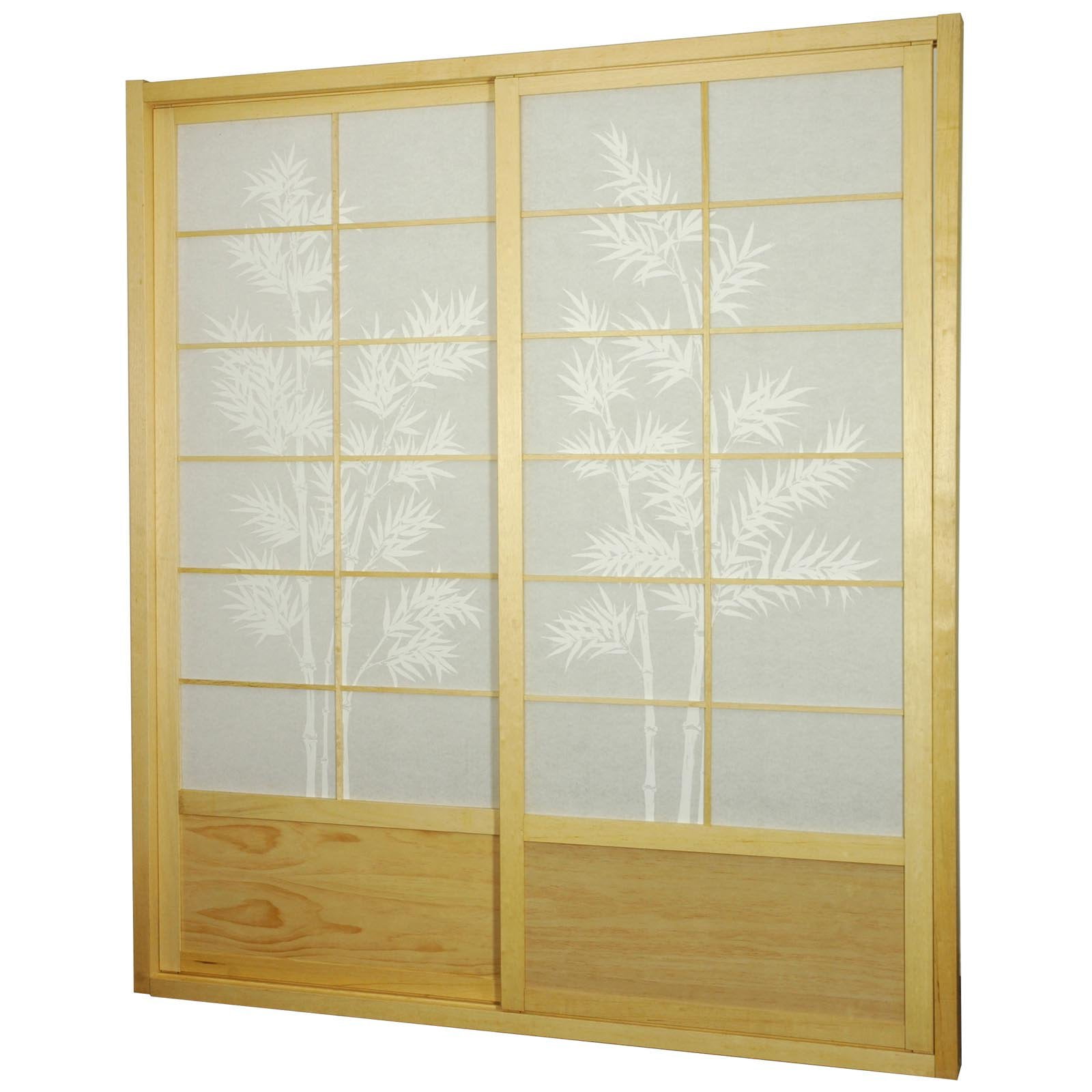 7 ft. Tall Bamboo Tree Shoji Sliding Door Kit - Natural - Walmart.com