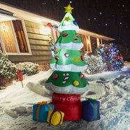 5ft Christmas Inflatables Snowman Outdoor Yard Decor with Rotating LED ...