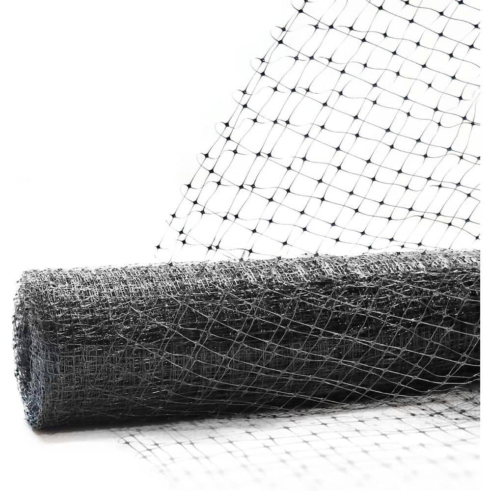 7 ft. x 100 ft. x 3/4 in. Black Plastic Bird Netting for Vegetable ...