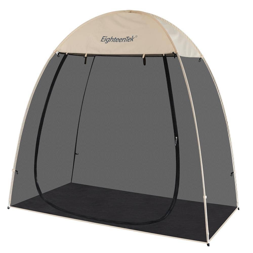 7 ft. x 4 ft. Beige Pop Up Bug Free Screen House Balcony Tent, Mesh ...