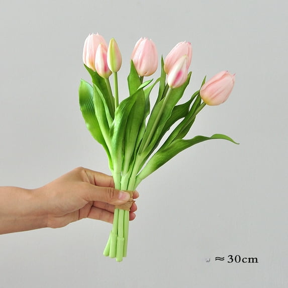 7-head Soft Rubber Tulip Ins Style 31CM Living Room Decoration PE Latex ...
