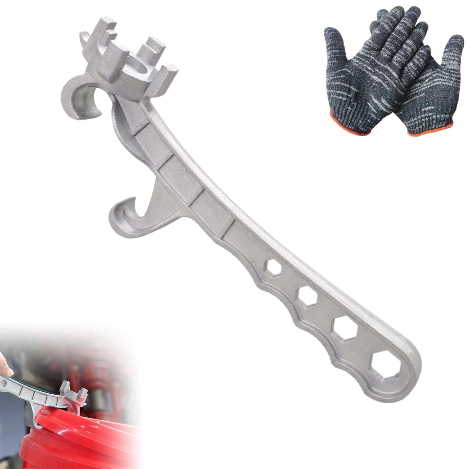 7 in 1 Aluminum Bung Wrench - 5 Gallon Bucket Opener Tool, Non Sparking ...