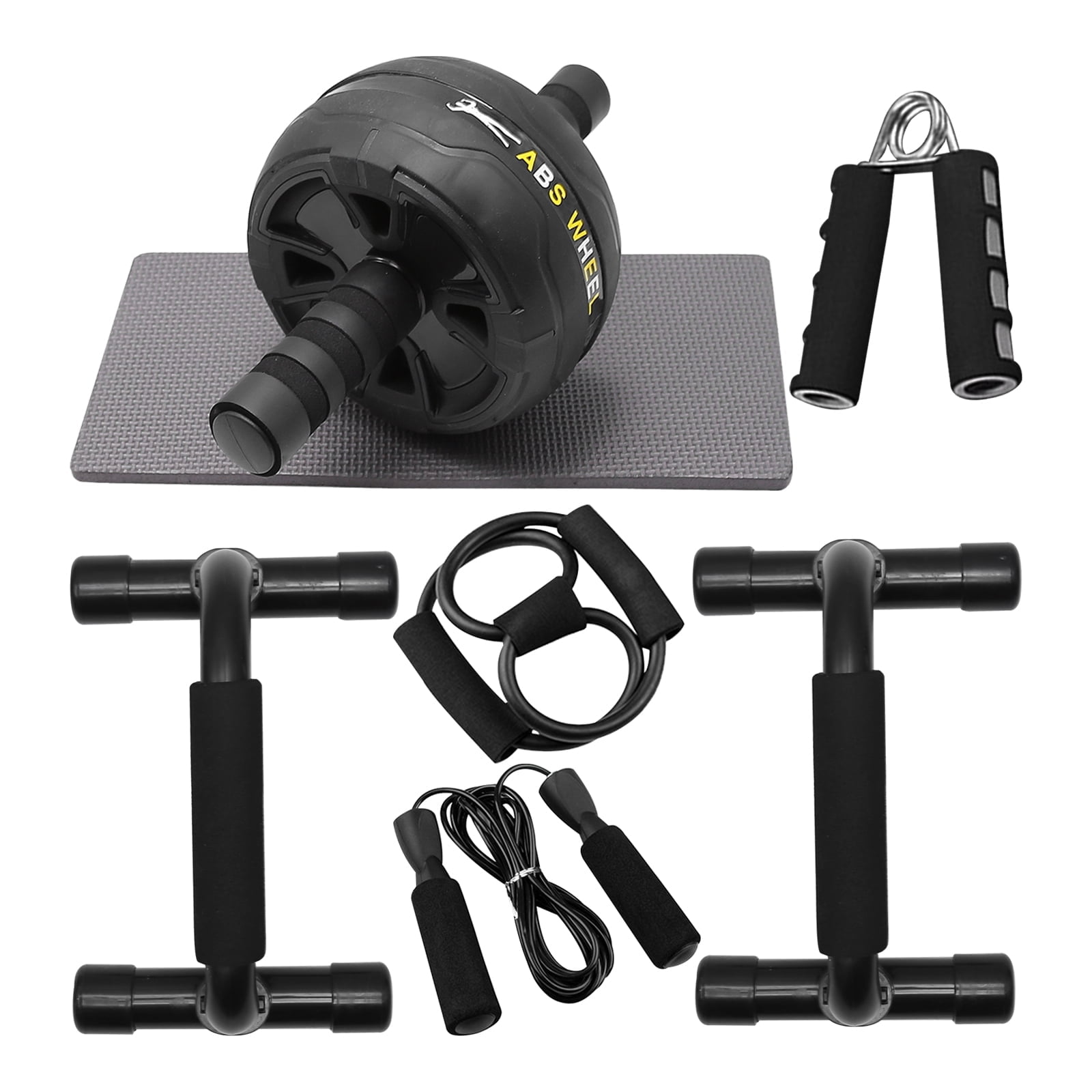 7-in-1 Black Ab Roller Wheel, Home Gym Equipment Exercise Roller Wheel ...