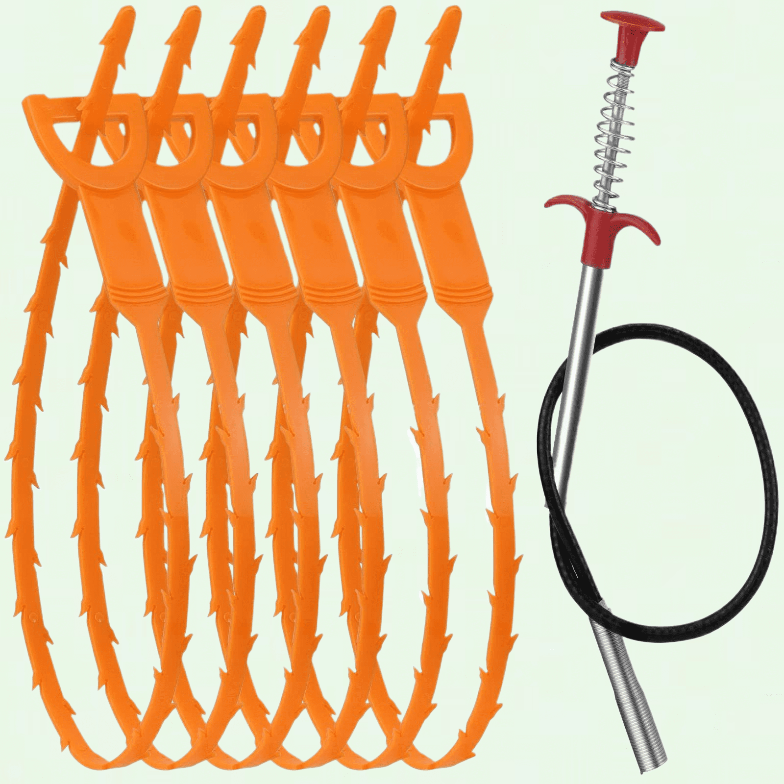 7 in 1 Clog Remover Set, Drain Clog Cleaner for Bathtub, Toilet, Sewer ...