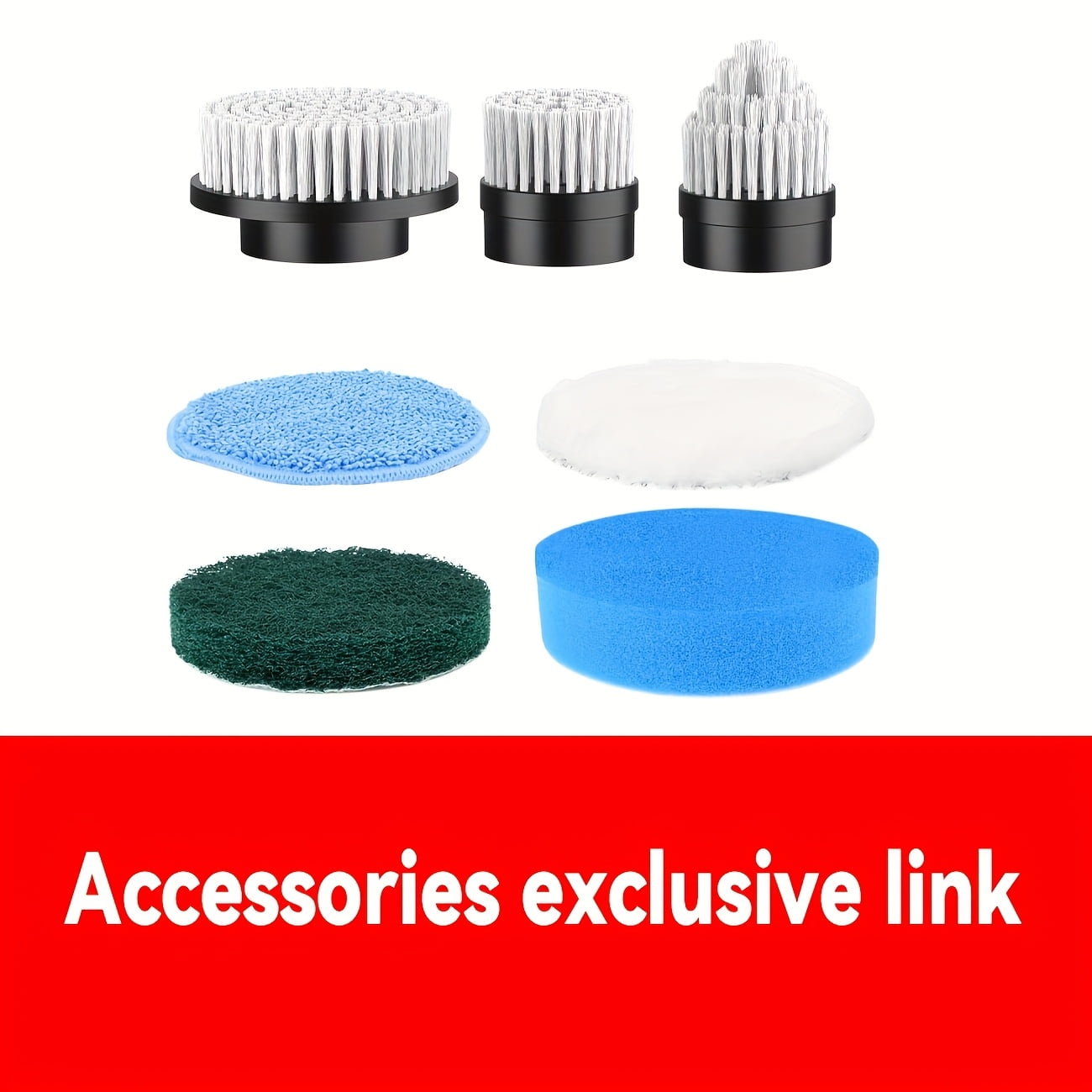 7-in-1 Cordless Shower Scrubber with 7 Brush Heads, Power Display, 2 ...