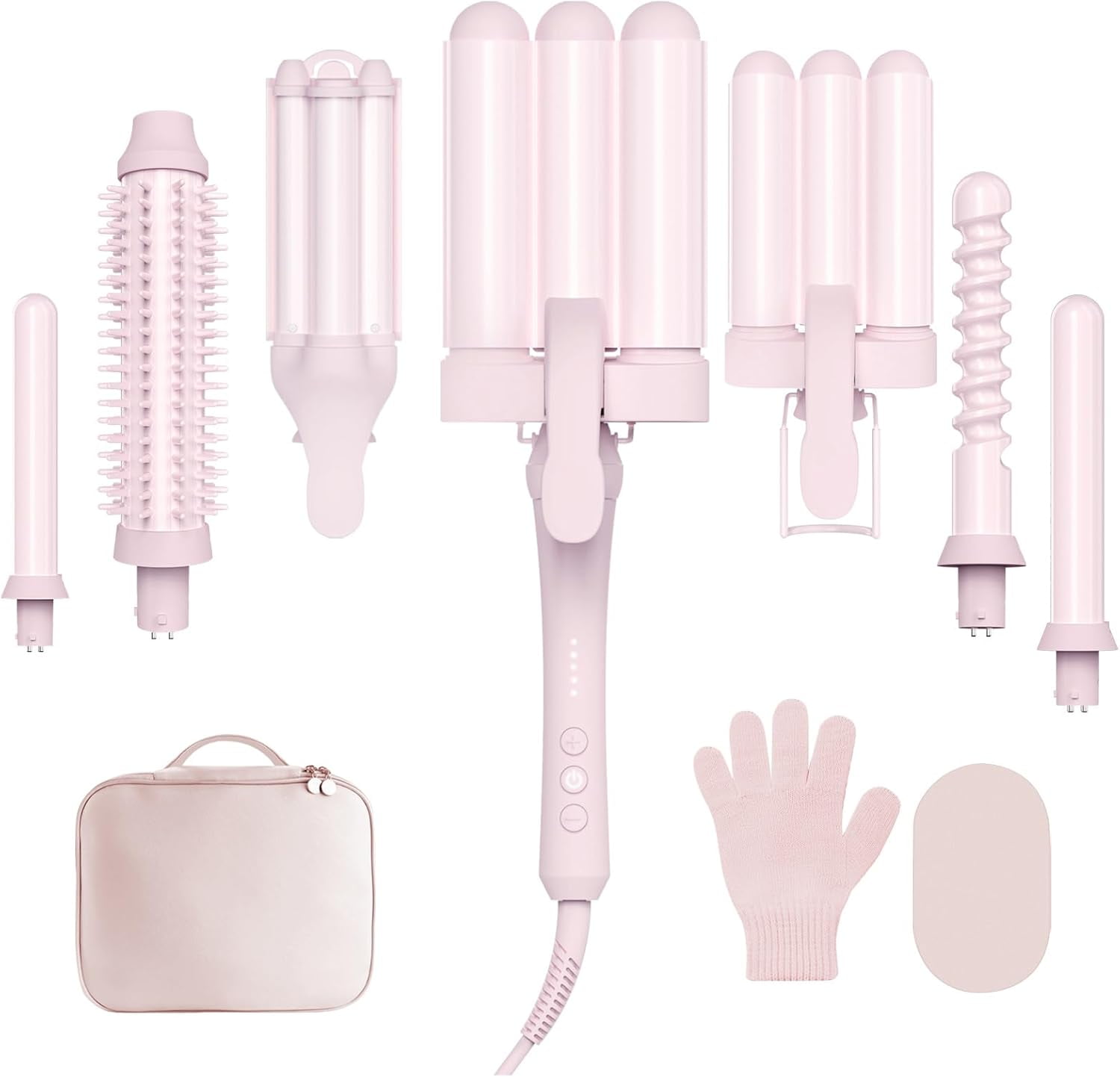 7-in-1 Curling Iron & Hair Waver Set with Interchangeable Barrels ...