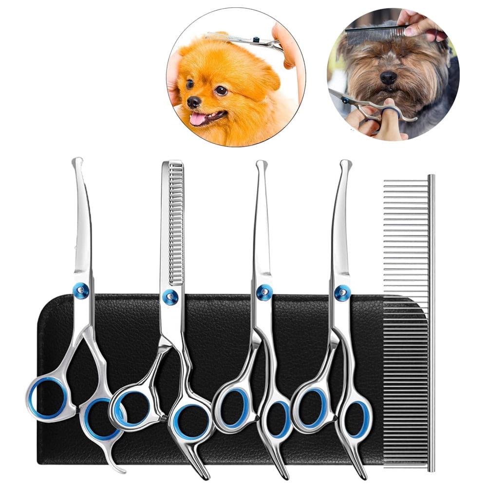 7 in 1 Dog Grooming Scissors Set with Comb, Stainless Steel Safety ...