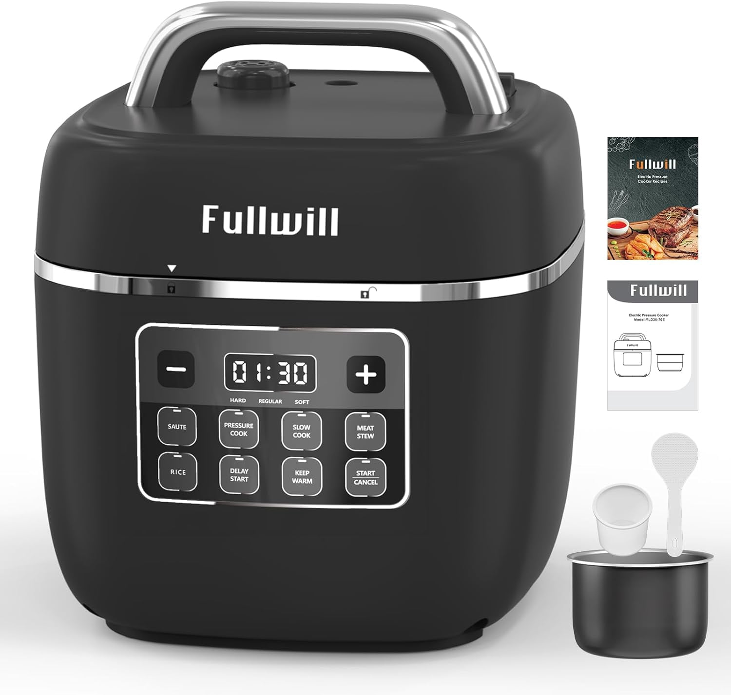 7 in 1 Electric Pressure Cooker 3 Quart Slow Cooker Rice Cooker Steamer ...